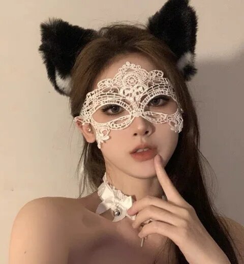 Женская кружевная маска для глаз, бал на половину лица, реквизит для Хэллоуина, модные маски лисы, бал-маскарад, необычные аксессуары для масок, сплошной цвет