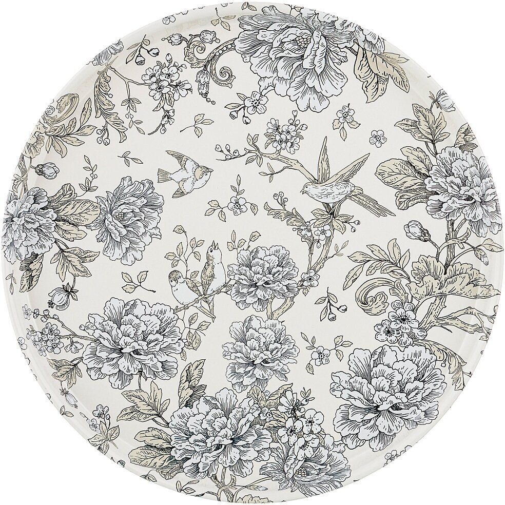 Поднос металлический круглый сервировочный Agness Royal Garden 33x2,1 см