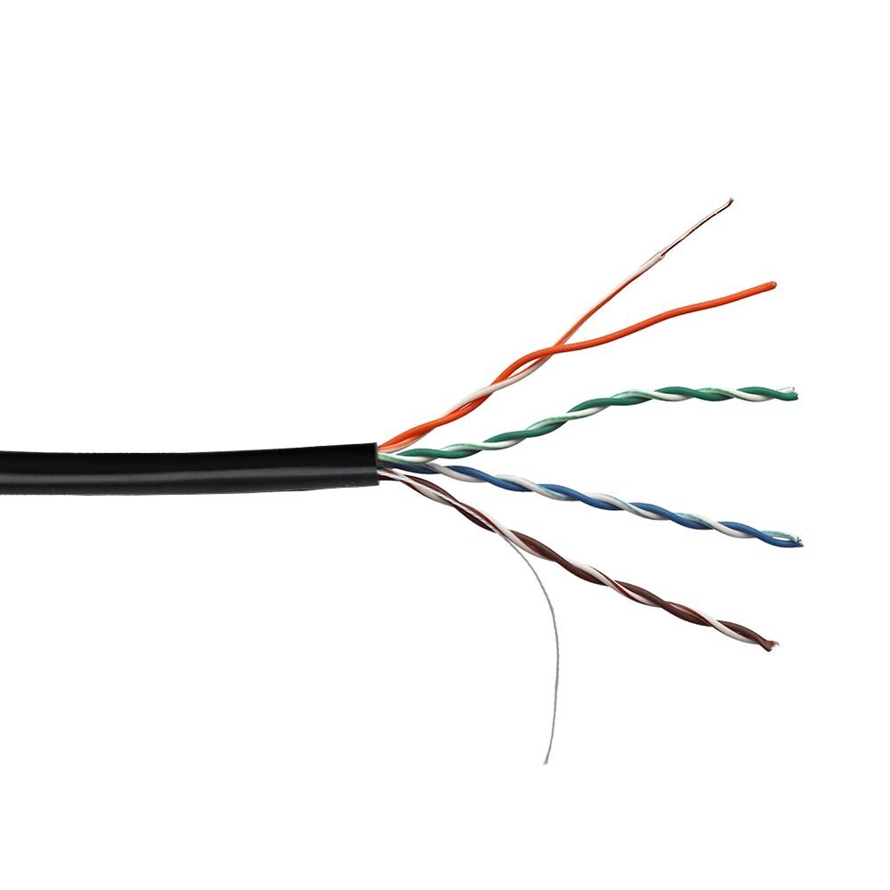 Кабель витая пара TWT TWT-5EUTP-UNV, 4 пары, CAT5e, 305 м, серый, черный