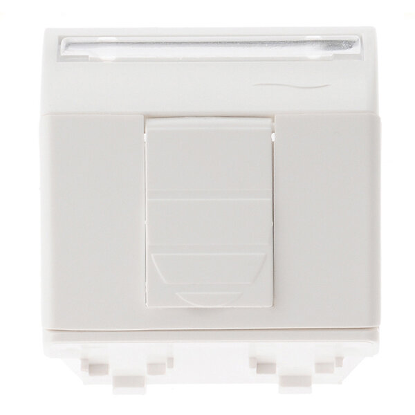 Механизм Brava 76451B розетки компьютерной 1 вход 8 контактов RJ-45 кат.6 2 мод. с крышкой белый ДКС