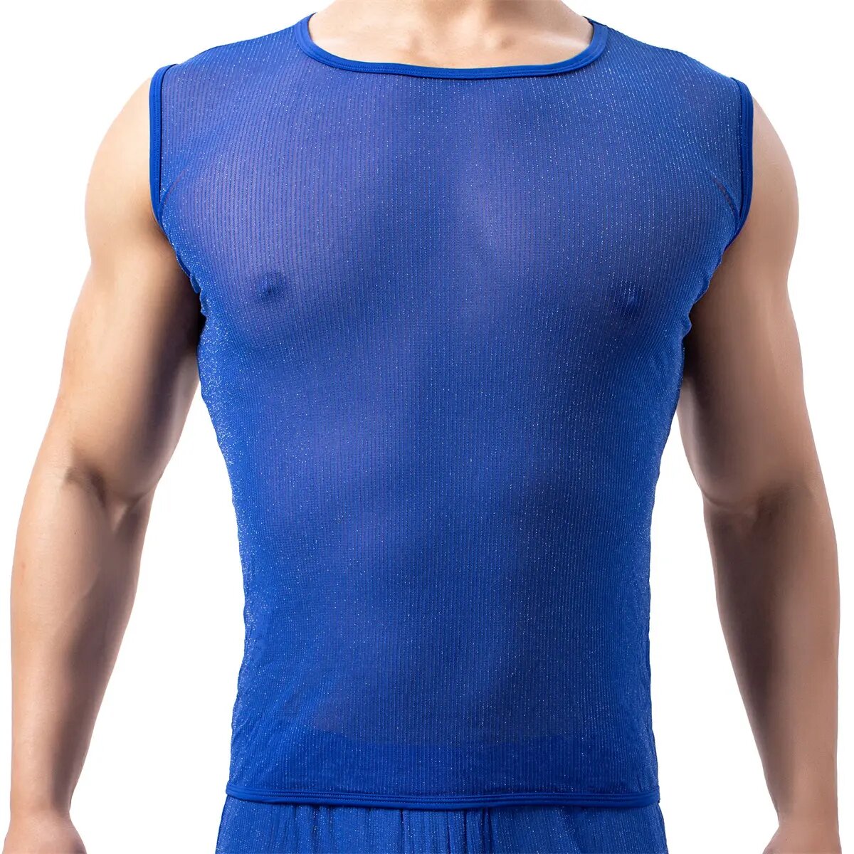 Юфеида сетчатые футболки для фитнеса мужские Синий, М, Blue Tops