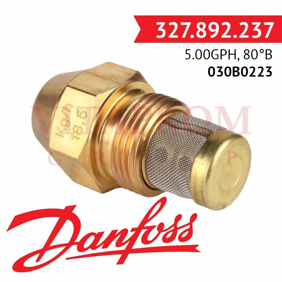 Форсунка Danfoss 5.00GPH, 80B, 030B0223 — фото 1