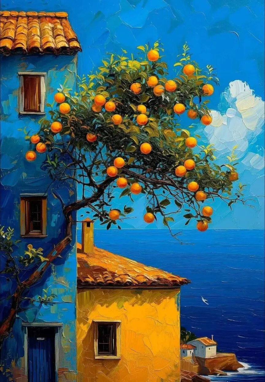 Живопись "Дерево в углу", 40x60см, SKU-17