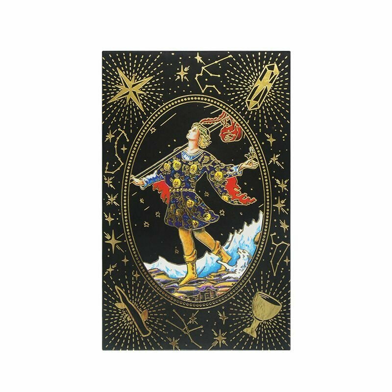 Карты Таро Уэйта Пластиковые Золотые Текстурные 12*7см/Подарок для девушки