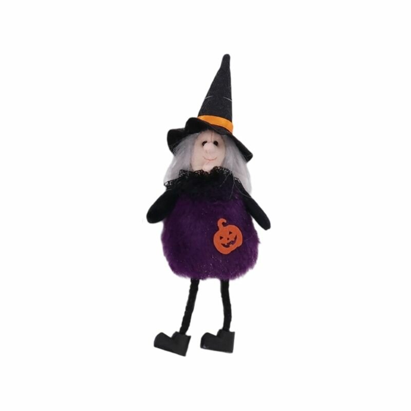 Тканевая кукла ведьма для декора крыльца и офиса, Фиолетовый