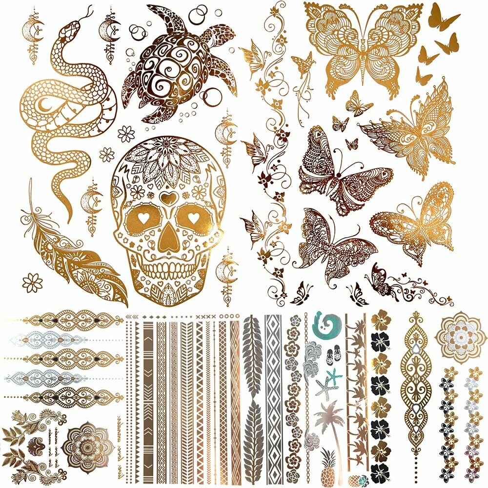 Temporary Tattoos GoldOcean Set of 1 Piece