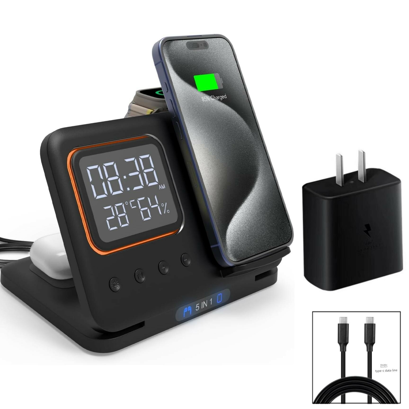 Беспроводное зарядное устройство, подходящее для iPhone 16 Pro Max, Apple 15, Huawei, Xiaomi, телефонов Samsung,