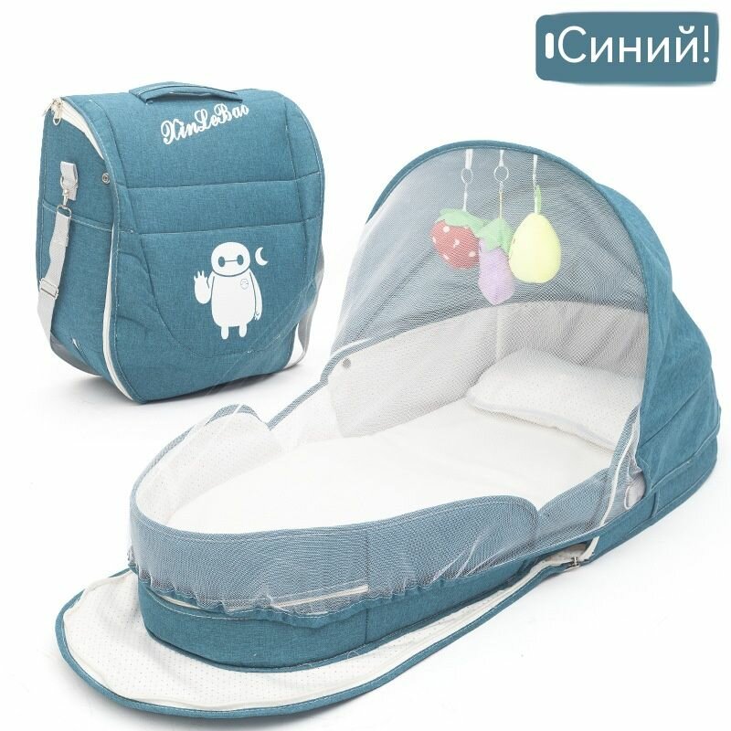 Сумка для мамы, многофункциональная, складная, с наполнением, синяя