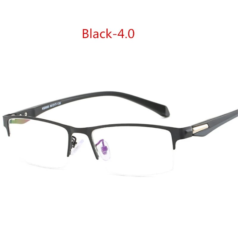 Металлические очки для зрения YOOSKE, Black-400, черные