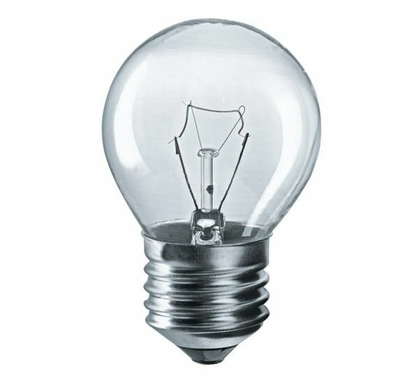 Лампа накала P E27 40W шар прозрачная OSRAM
