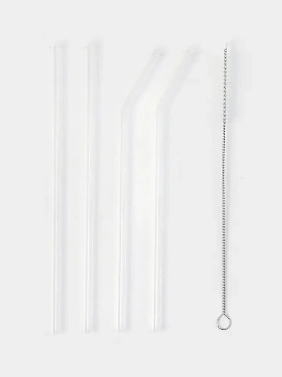 Стильный набор стеклянных трубочек для напитков