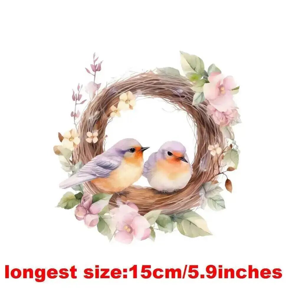 Термопереносные накладки Flower Birds Magpie для футболок YTH0183-10