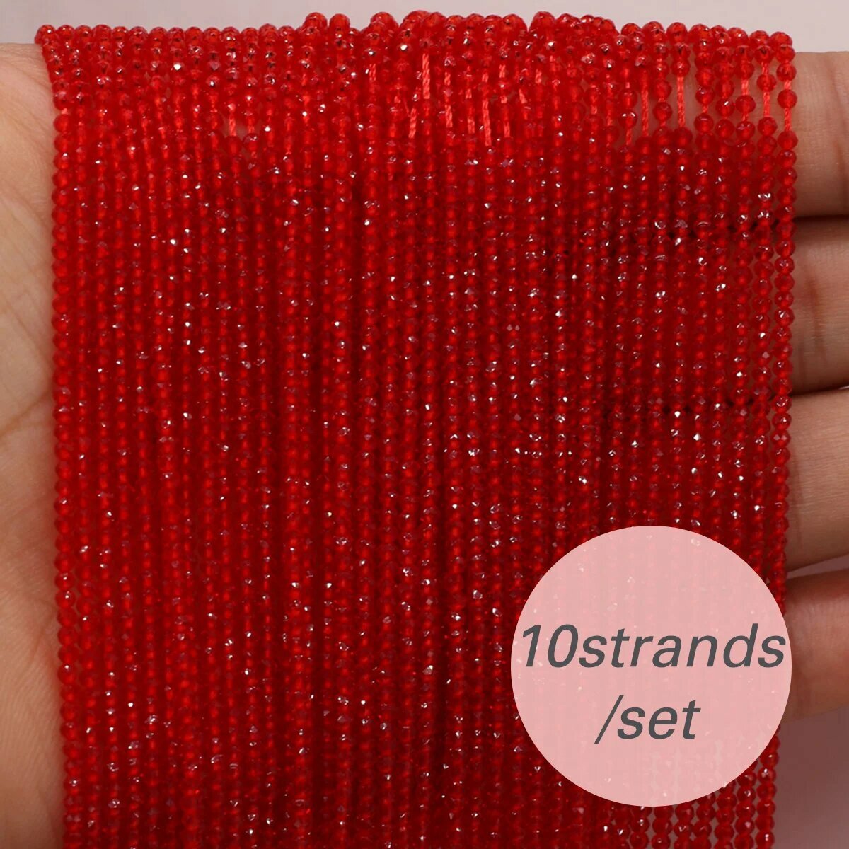 Стеклянные граненые бусины Spinels, 2/3 мм, 10 штук 2mm(about 1800pcs), Red-2