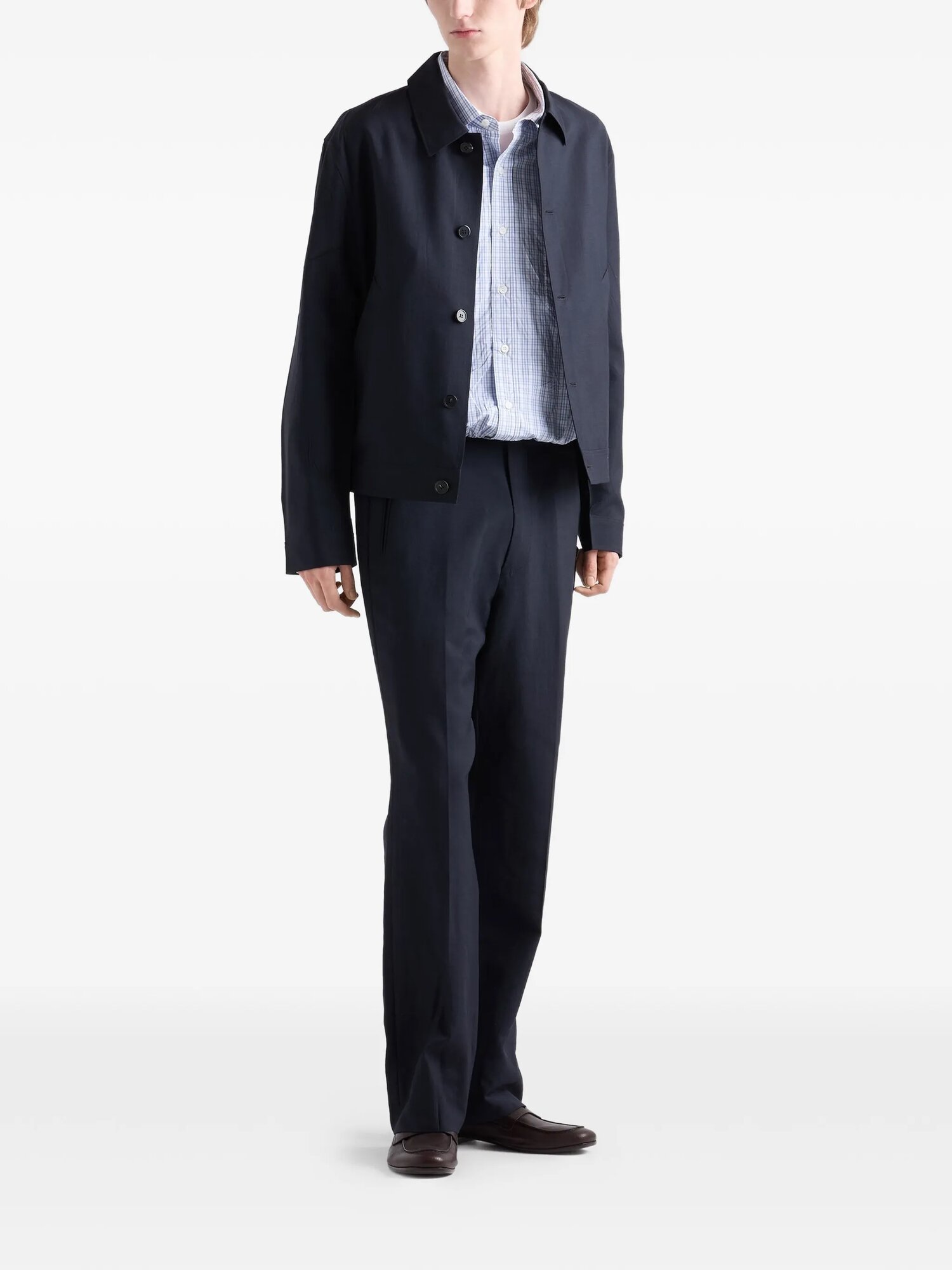Куртка Prada Buttoned jacket, размер 46, синий — фото 1