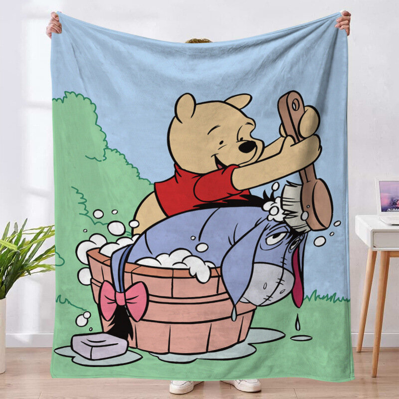 Фланелевое плюшевое одеяло с изображением Винни-Пуха для детей, одеяло для сна в домашнем офисе, осенне-зимнее одеяло