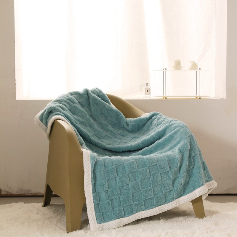 Многофункциональное жаккардовое одеяло из тафты для кондиционирования воздуха, простое клетчатое одеяло для