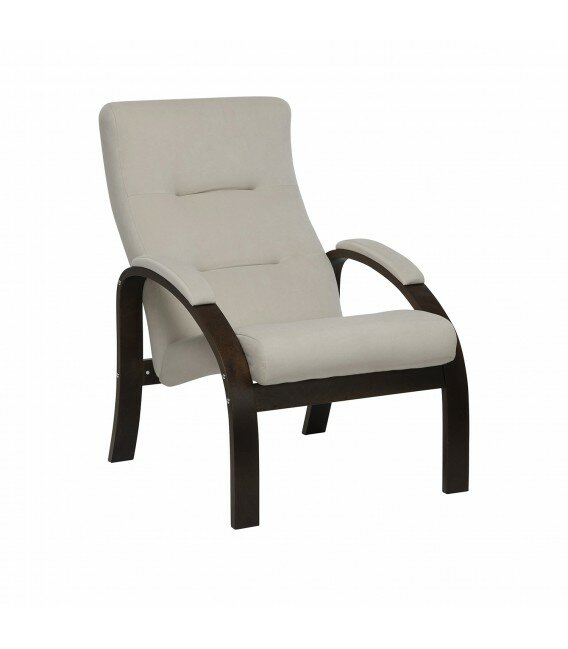 Кресло Leset Лион NEW, орех текстура, ткань велюр, Bingo 02 бежевый