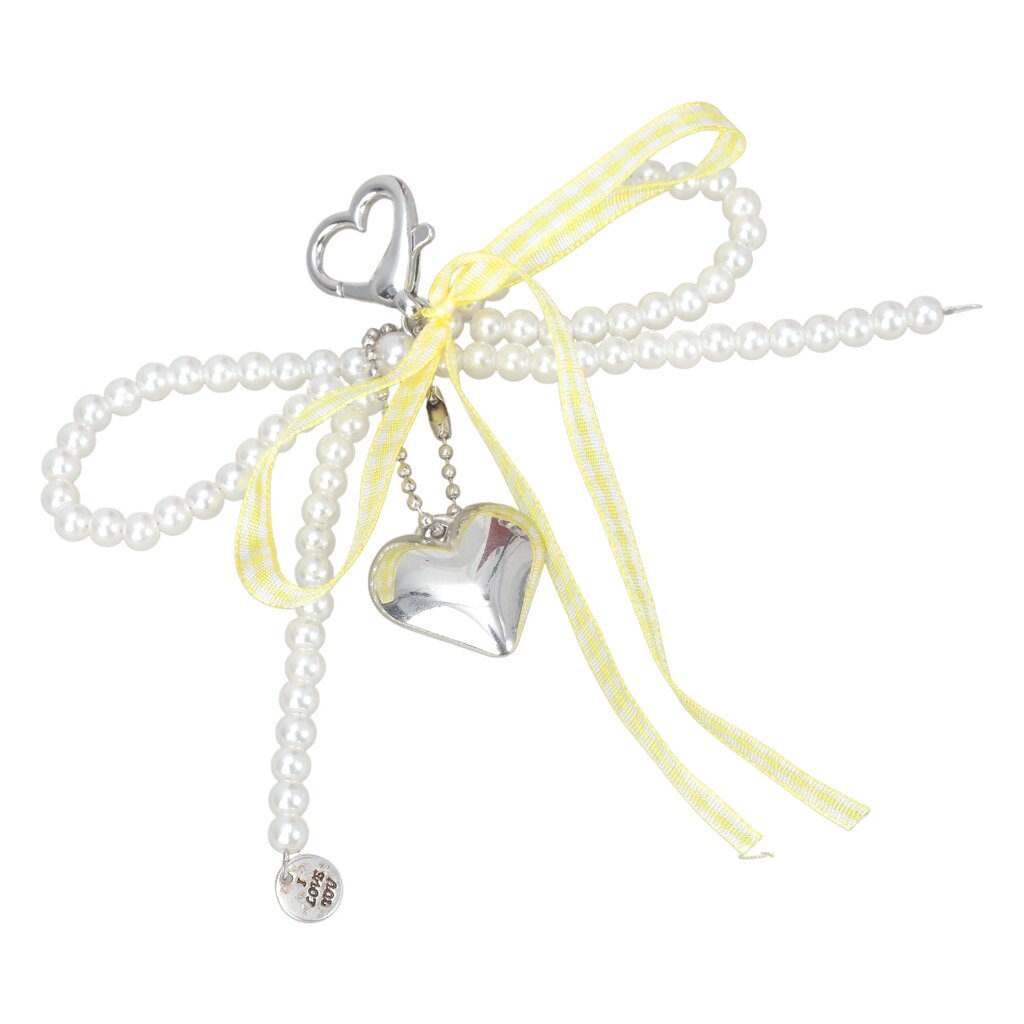 Милый Бант Из Бисера Кулон Мобильный Телефон Шарм Телефонная Цепочка Сердце Брелок Орнамент Брелок для Ключей для Сумки Кошелек Рюкзак Декоры