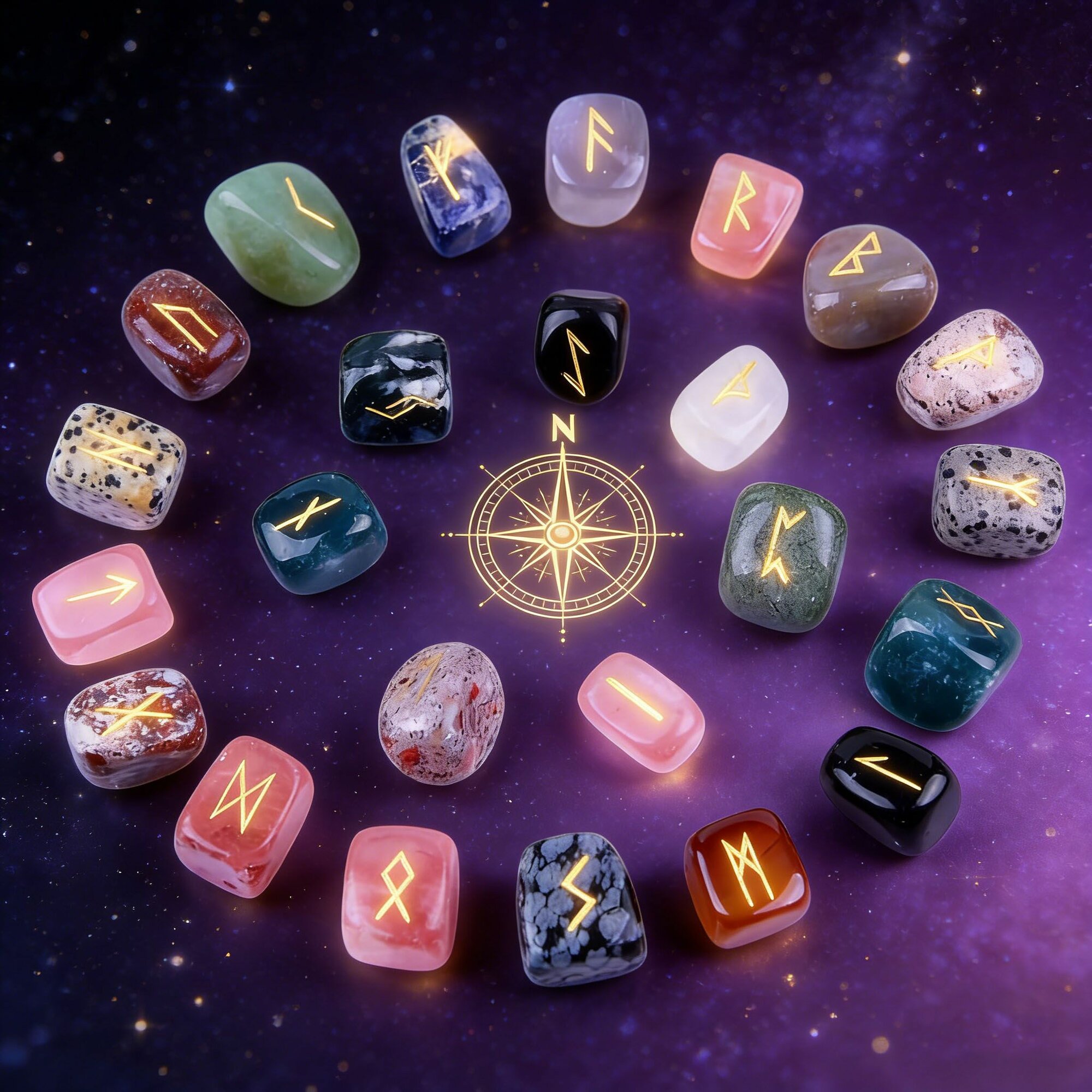 Скандинавские руны, гадания, натуральные ассортименты разноцветные, мешки