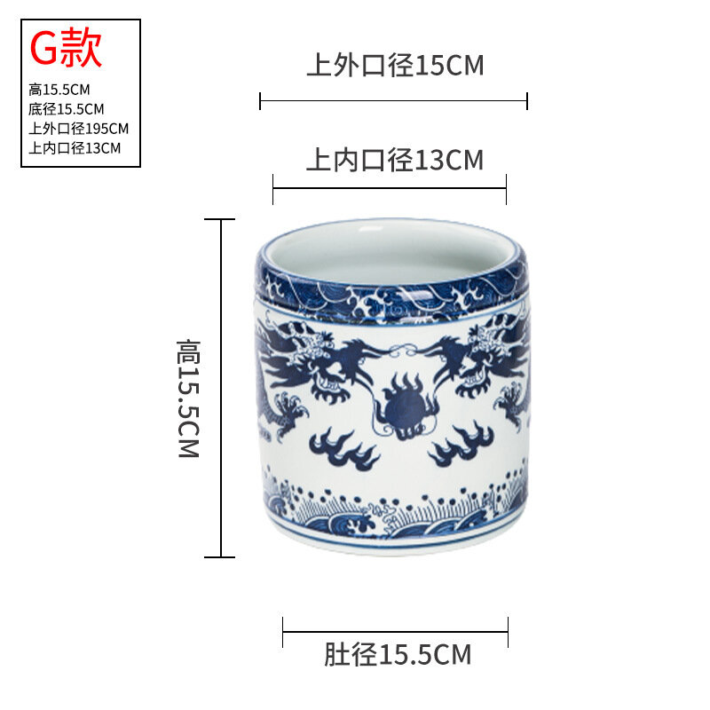 Керамический орнаментный держатель для ручек из Цзиндэчжэня, кабинет, четыре сокровища учёбы, сине-белый переплетённый лотос, держатель для кистей, домашнее офисное украшение