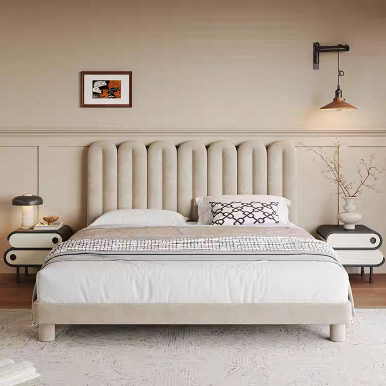 Интерьерная кровать с высоким мягким изголовьем Ilaria (Спальное место 150см)