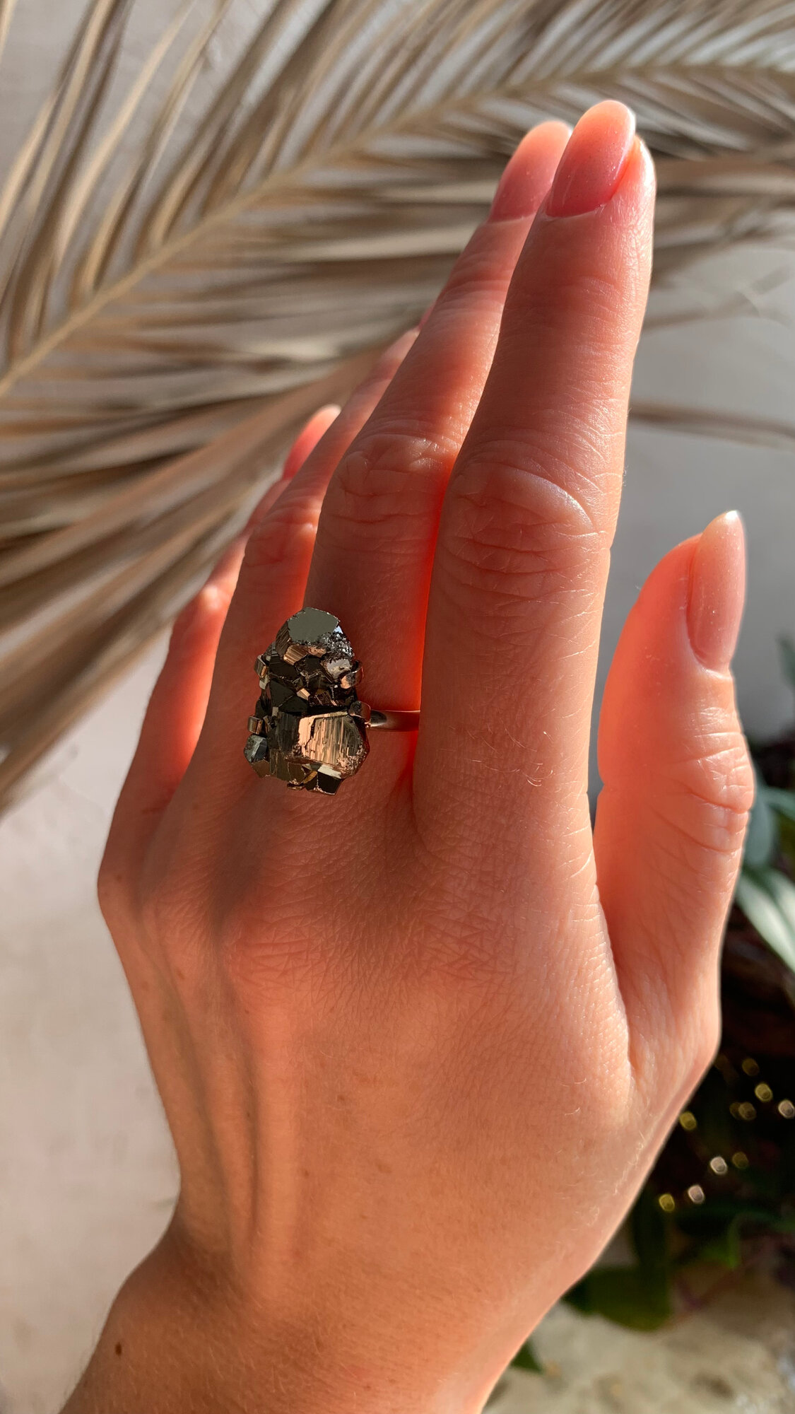 Кольцо-кулон, пирит