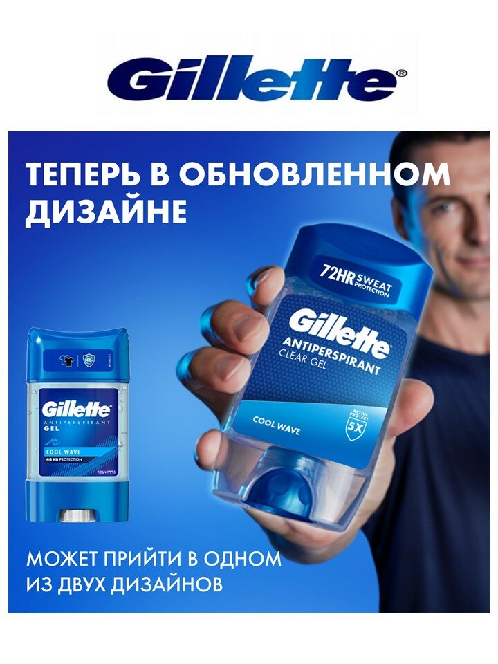 Антиперспирант-дезодорант Gillette Cool Wave Gel, гелевый, 70 мл