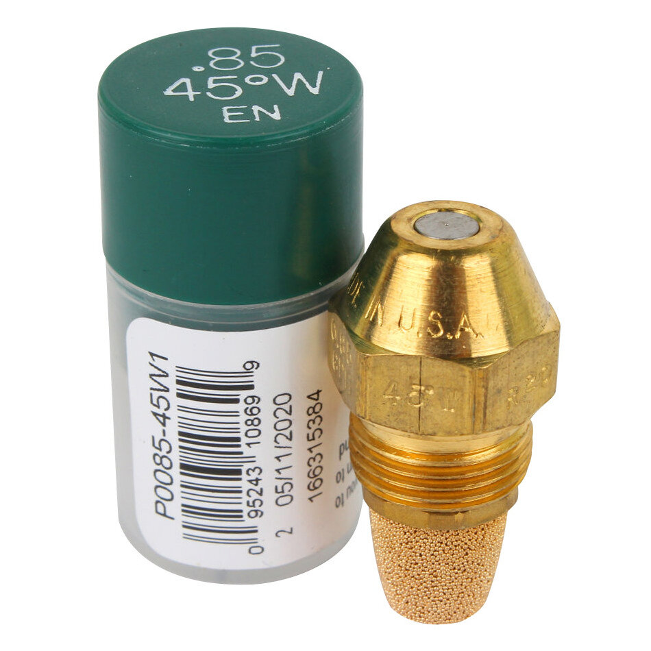 Форсунка Delavan 0.85GPH, 45W, P0085-45W1, W - образная форма распыла, угол 45 градусов, для дизеля — фото 1