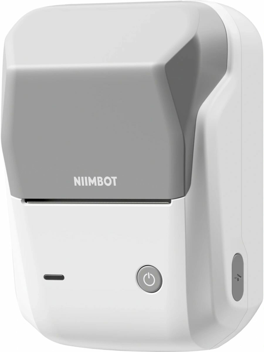Термопринтер Niimbot B1 серебристый переносной, прямая термопечать, скорость печати до 50мм/сек, разрешение 203, обрезка ленты ручная, питание от от аккумулятора (1746887)
