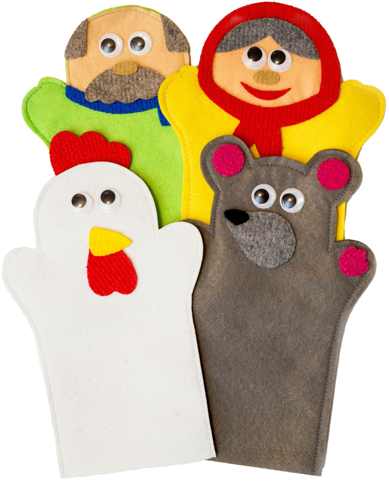 Театр на руку из фетра по сказке "Курочка Ряба"