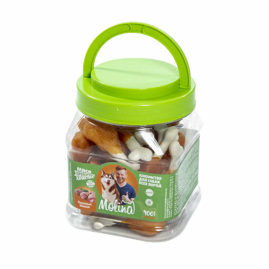 Molina лакомство для собак кальциевая косточка Куриные ножки - 400 г