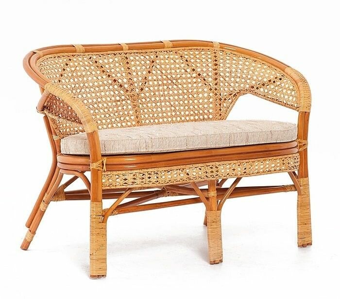 Диван двухместный с подушкой Vinotti 02/15C Коньяк Размеры: Высота 770мм Глубина 660мм Ширина 1200мм