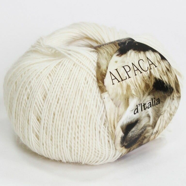 Пряжа SEAM Альпака де Италия (Сеам), молочный - 25, 50% альпака, 50% нейлон, 5 мотков, 50 г, 300 м.