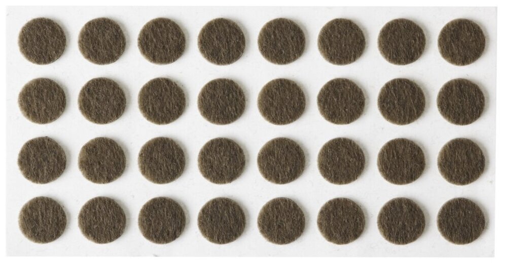 Мебельные накладки STAYER Comfort самоклеящиеся фетровые d 10 мм 32 шт. коричневые 40910-10