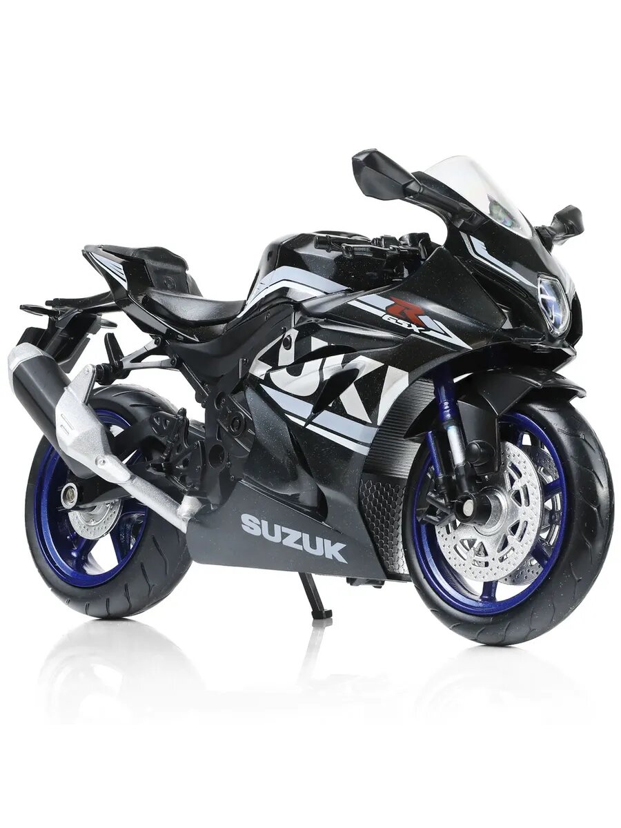 Мини-модель мотоцикла Goldwing 1:12 - Сплав, серый, для