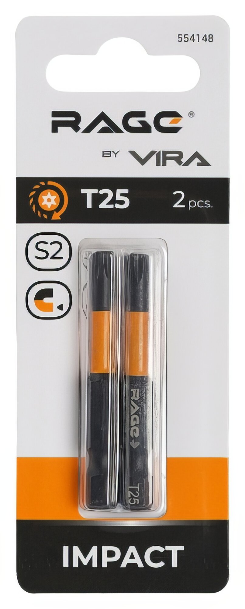 Бита RAGE by VIRA TORX T25 50мм 2шт