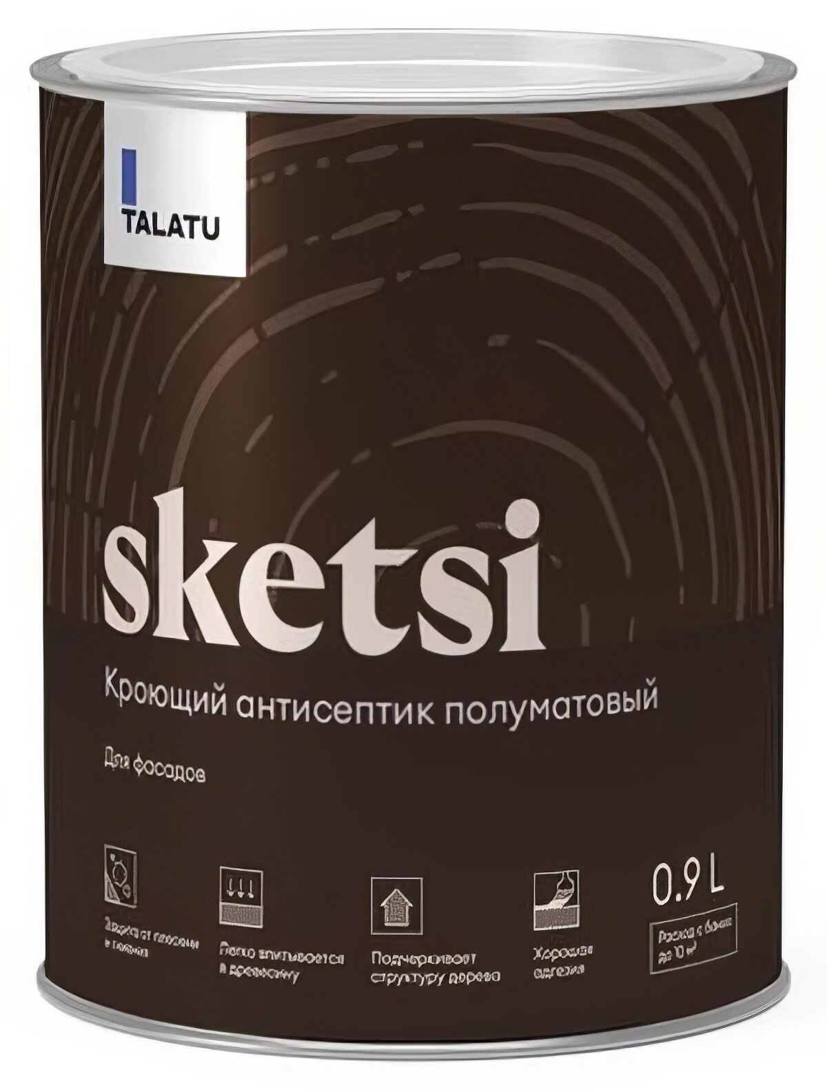 Антисептик кроющий TALATU Sketsi База С для защиты деревянных фасадов 0,9 л бесцв, арт. S1215003001