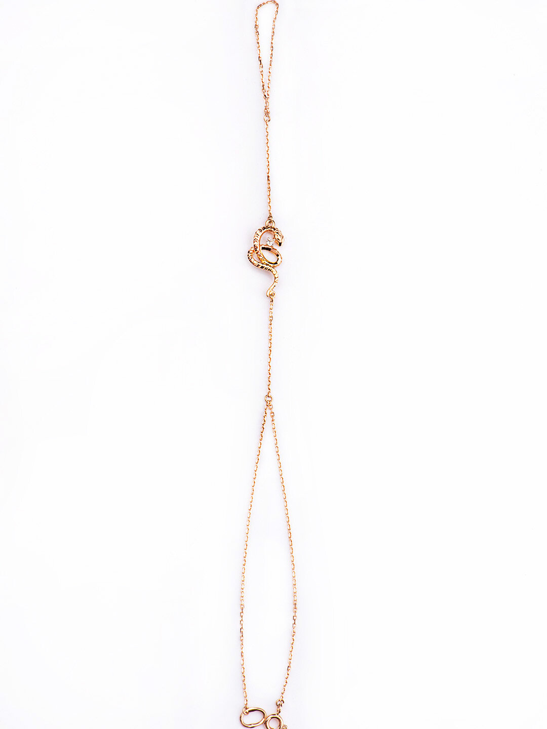 Слейв-браслет, красное золото, 585 проба, фианит