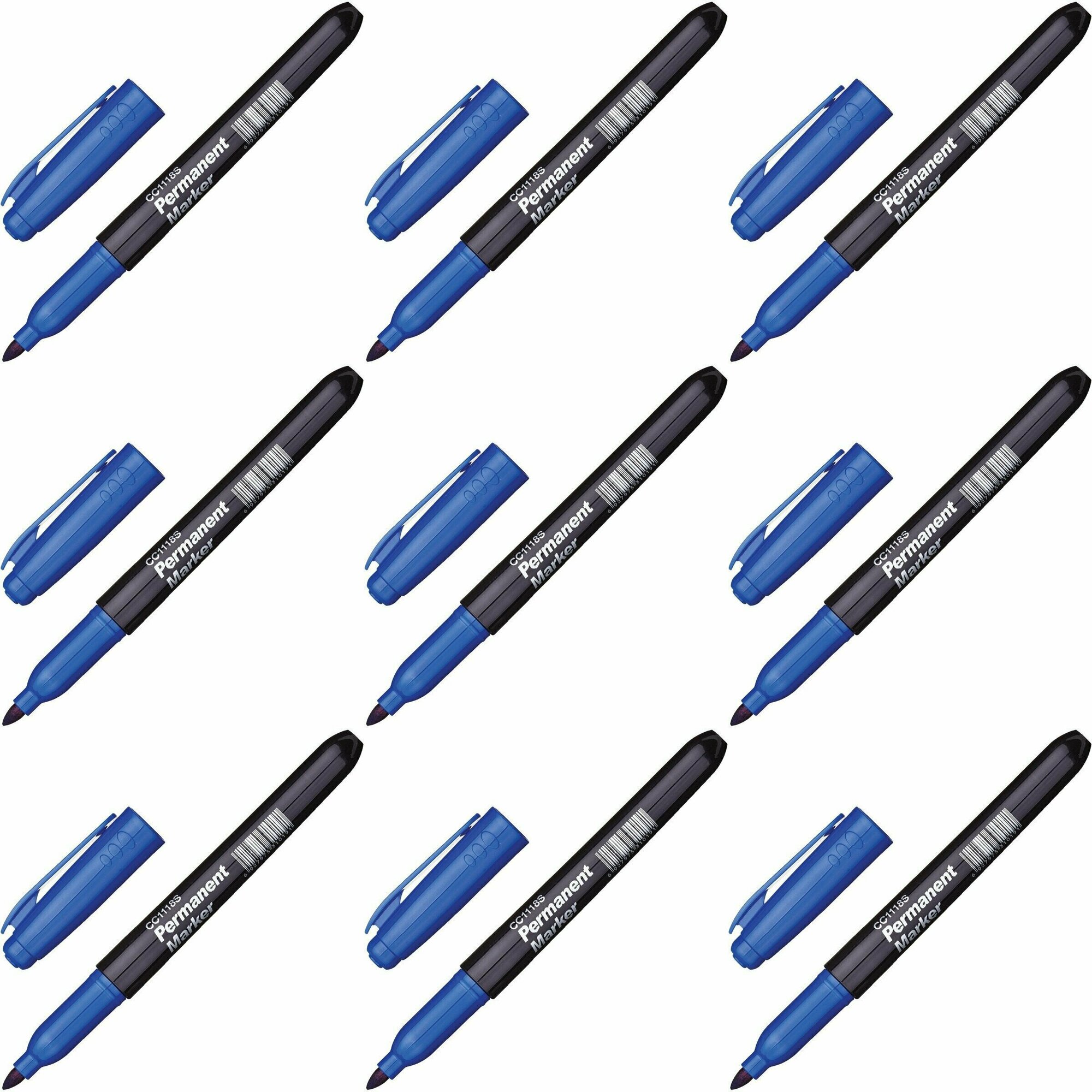 Attache Маркер перманентный Синий, 2 мм, 9 шт/