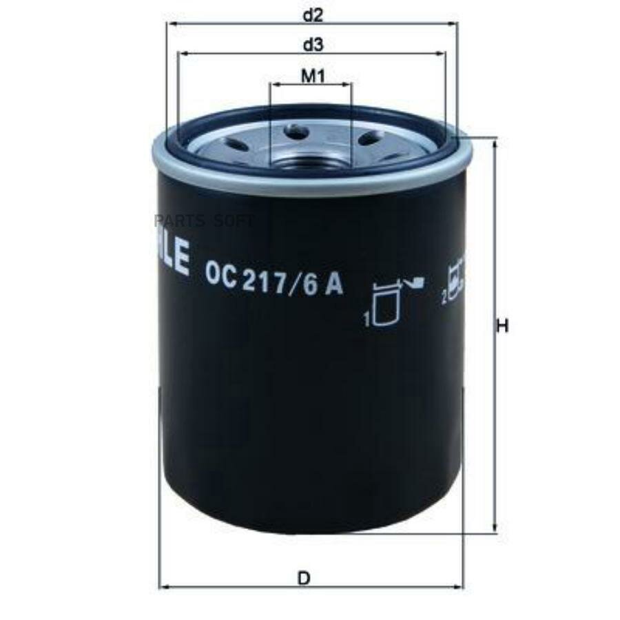 MAHLE OC217/6A Фильтр масляный TOYOTA/DAIHATSU/SUZUKI