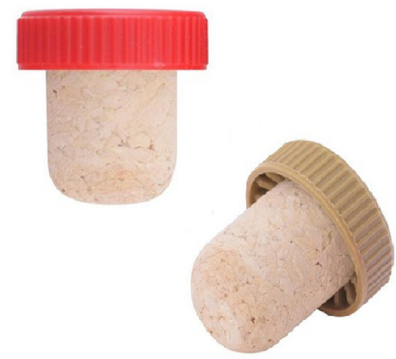 Пробка для бутылки Mirus Group, с крышкой, многоразовая, золотистая, 1,8x2 см