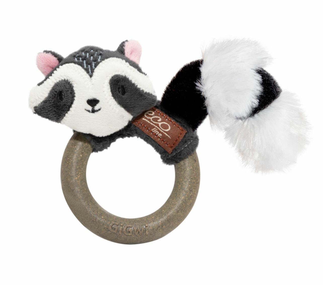 Gigwi игрушка для кошек и котов Енот с кольцом из мататаби 11 см, серия CATCH & SCRATCH ECO