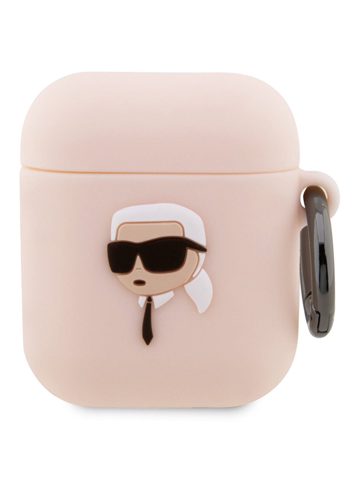 Lagerfeld для Airpods 1/2 чехол Silicone case with ring NFT 3D Karl Pink