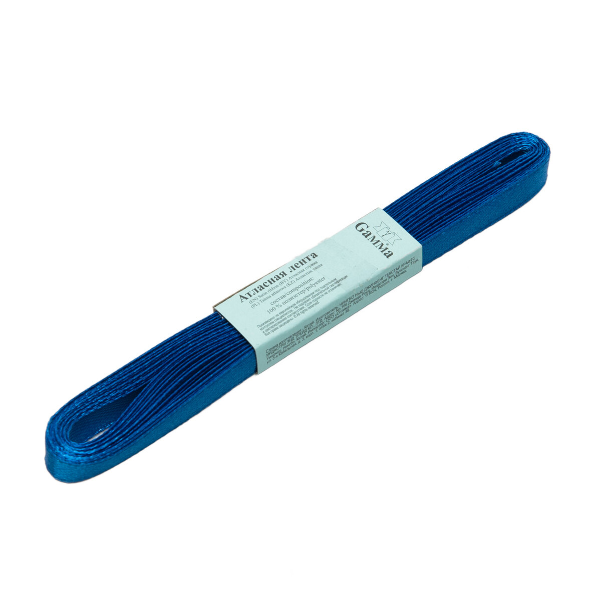 Лента атласная 6 мм 10 шт по 5.4 м "Gamma" AL-6P №524L(19-4151) синий