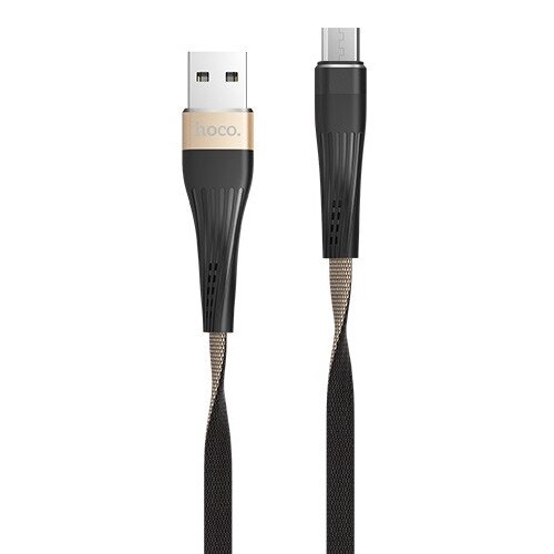 Кабель USB A --> Micro USB 5P (B) 1.2м hoco U39, чёрно-золотой