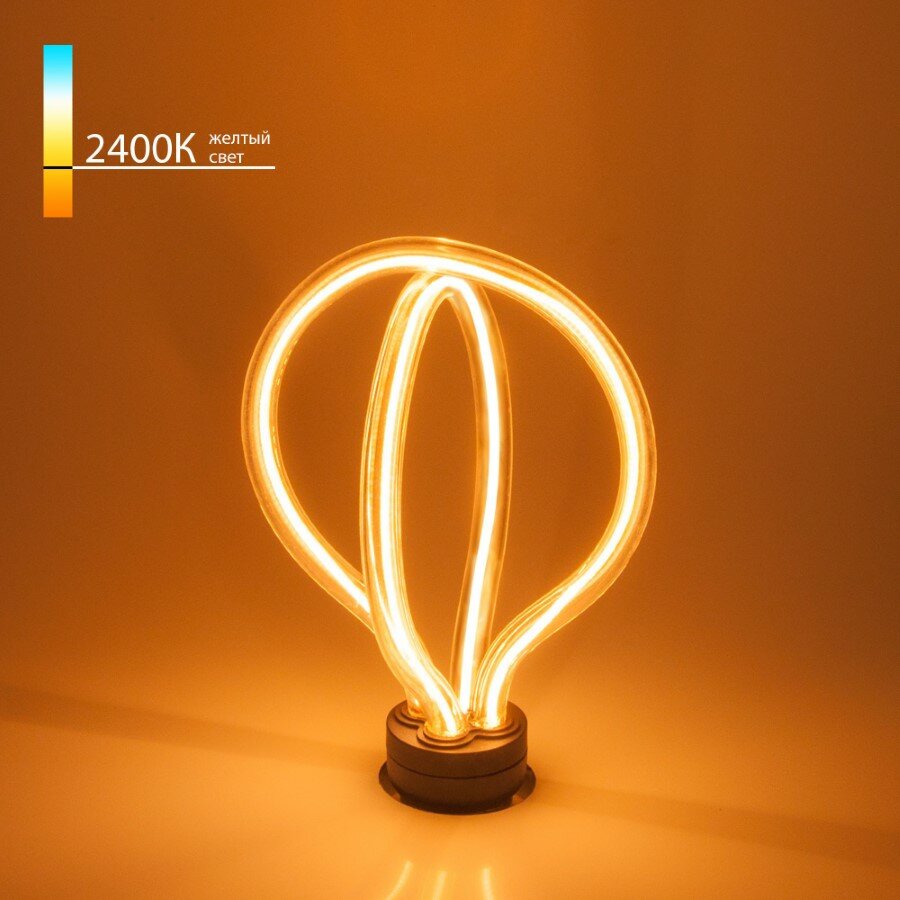 E27 Design 8W 600Lm Warm-2400k 230V ART-Filament Deco-BL-151 CRI>80 Двойная груша, Лампа светодиодная декоративная, Elek