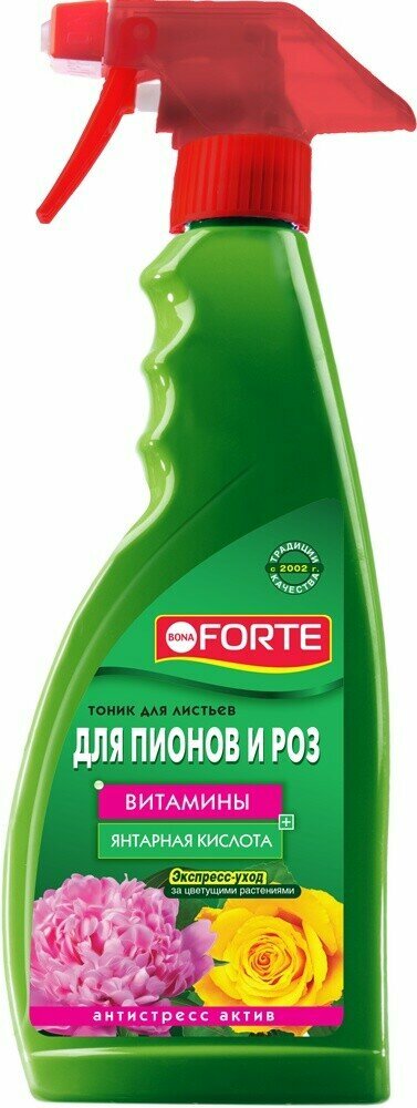 Bona Forte Спрей тоник Для роз, пионов и цветущих растений, фл. 500мл/12