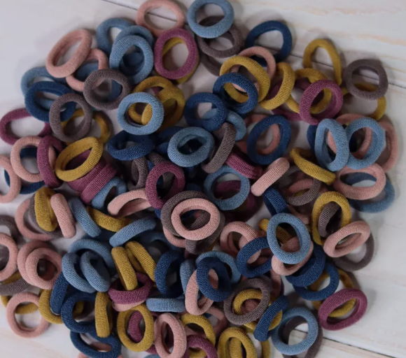 Резинки Махрушка от OK, розовый и синий, 2 см, 2 упаковки по 100 шт