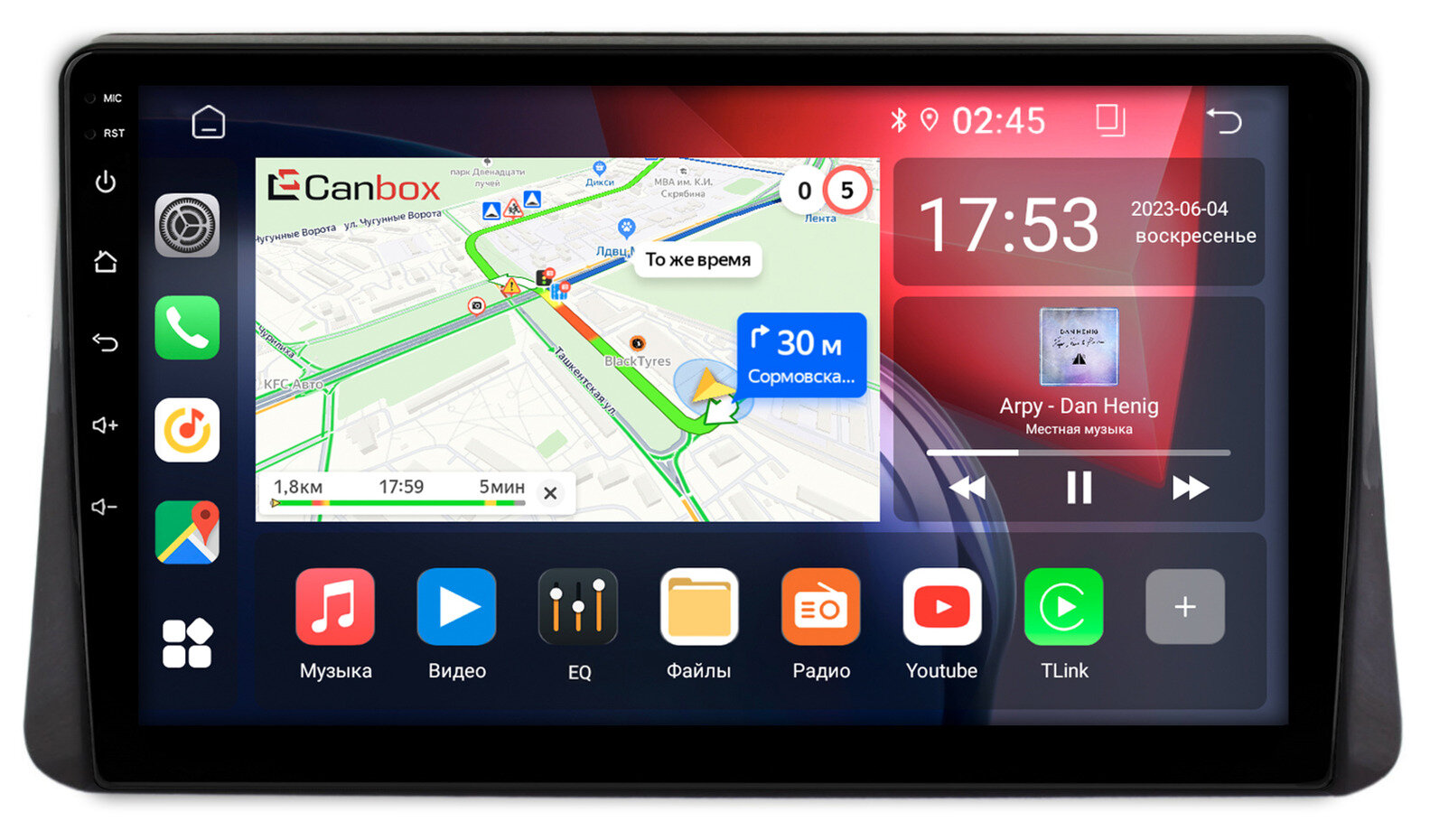 Штатная магнитола Mitsubishi Eclipse Cross 2017-2024 Canbox GT10-1080 2/32 на Android 10 (IPS, DSP, CarPlay)