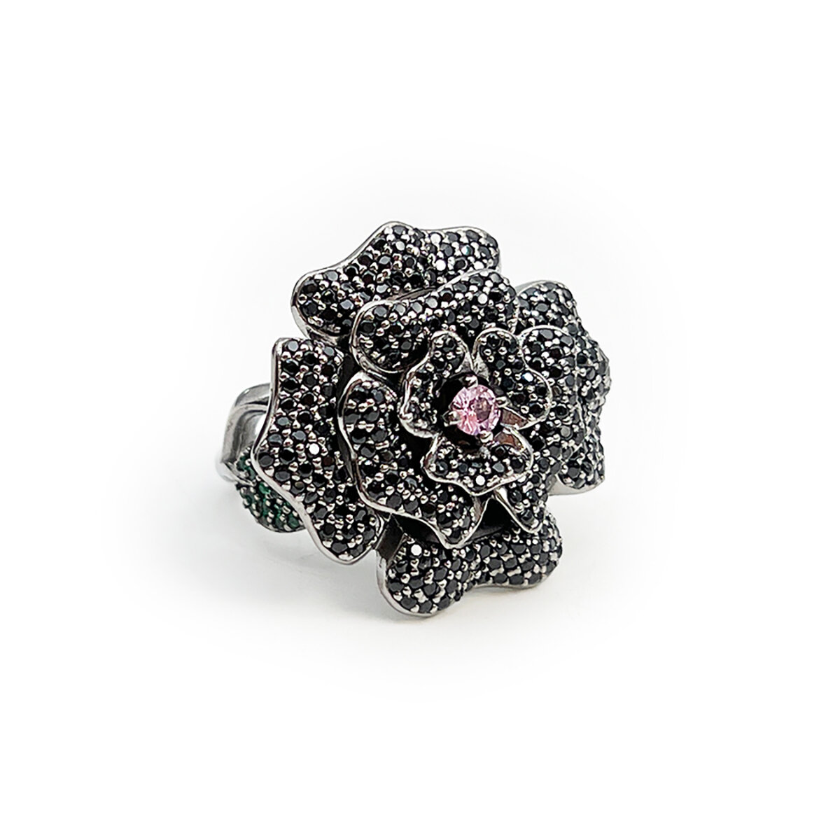 Перстень Кристалл Мечты, серебро, 925 проба, чернение, гранат, сапфир синтетический, шпинель